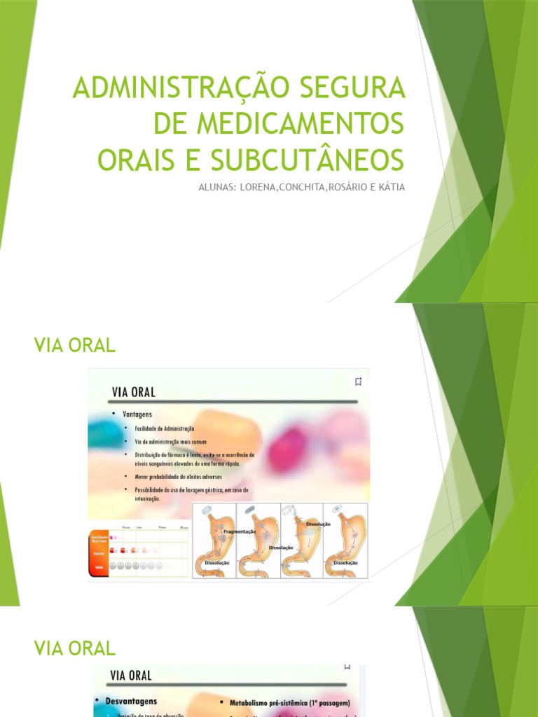 Administração Segura de Medicamentos Orais e Subcutâneos | PDF ...