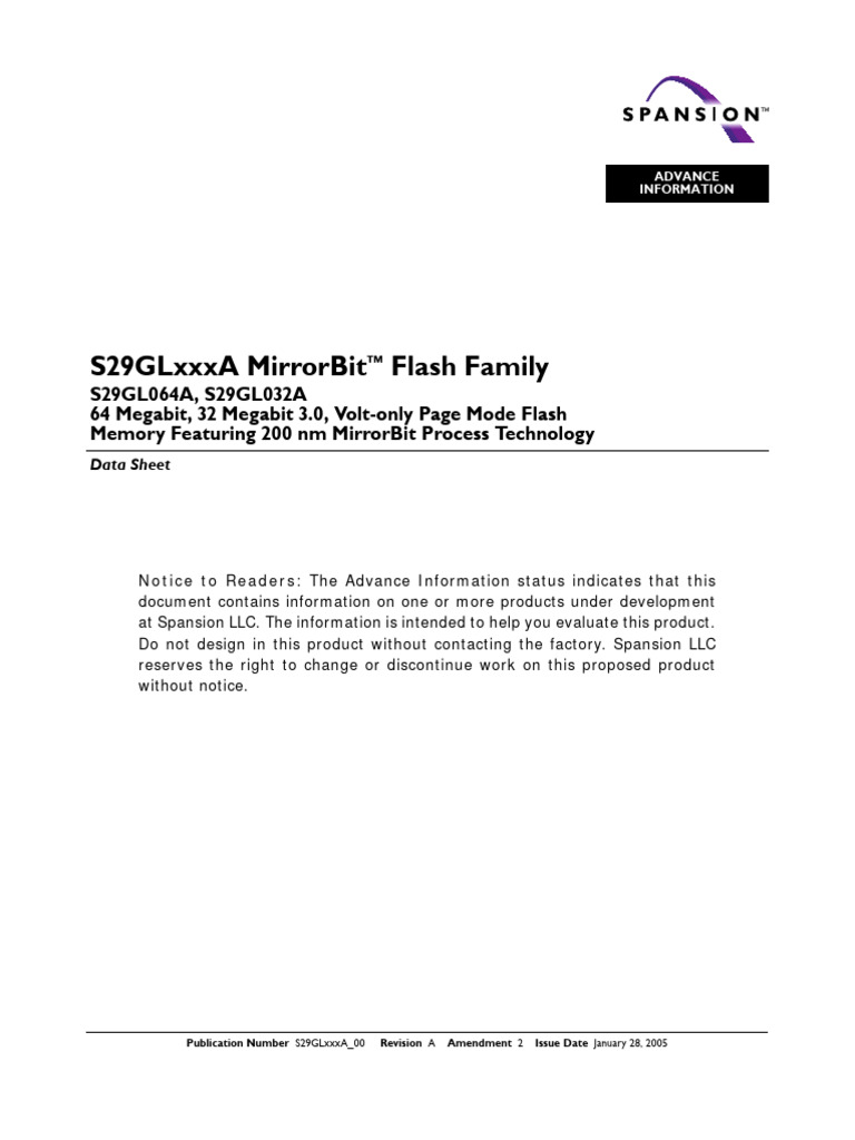 S29Glxxxa Mirrorbit™ Flash Family | PDF | Flash Memory | Booting