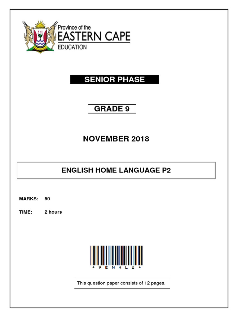 English HL P2 QP | PDF | Adolescence