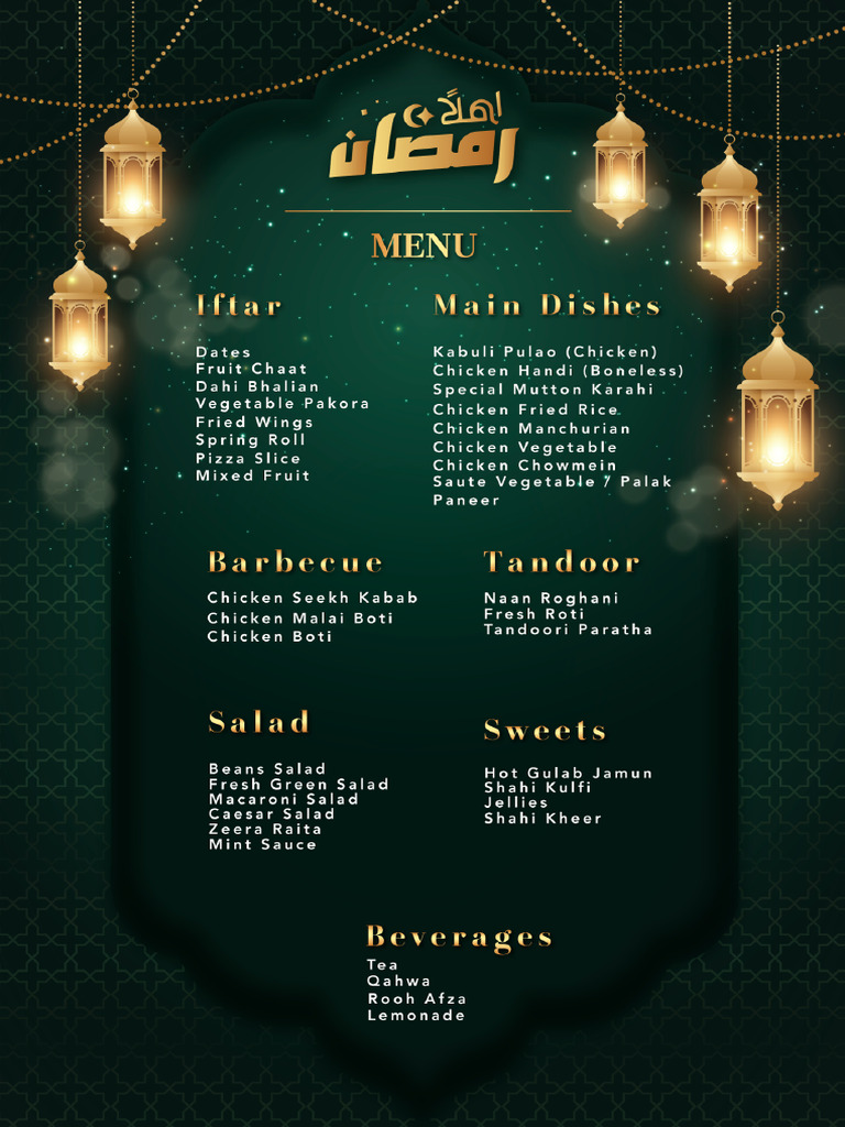 Ramadan Menu (Final) | PDF