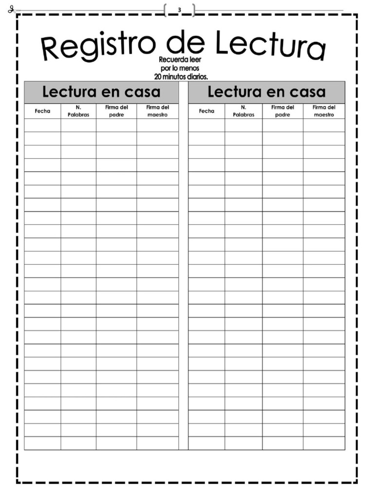 Registro de Lectura | PDF