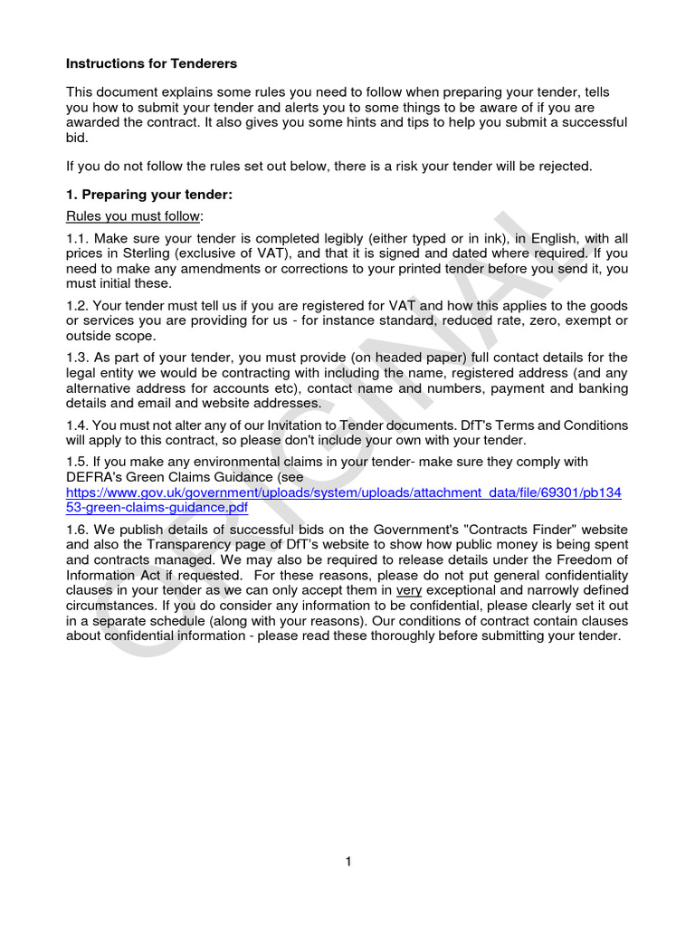 03 Instructions-for-Tenderers-by-electronic-means | PDF | Employment ...