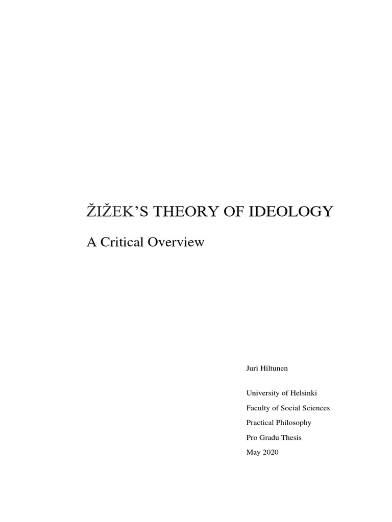 Critical Analysis of Žižek's Ideology Theory | PDF | Ideologies ...