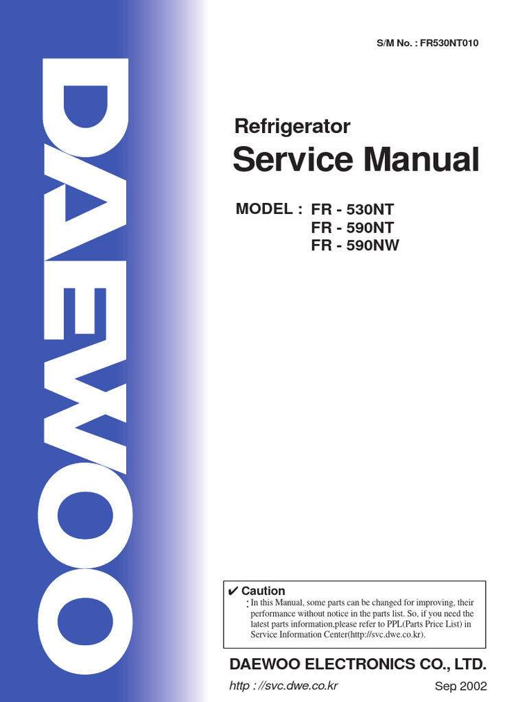 Manual Nevera FR530NT Daewoo | PDF | Refrigerator | Electrical Engineering