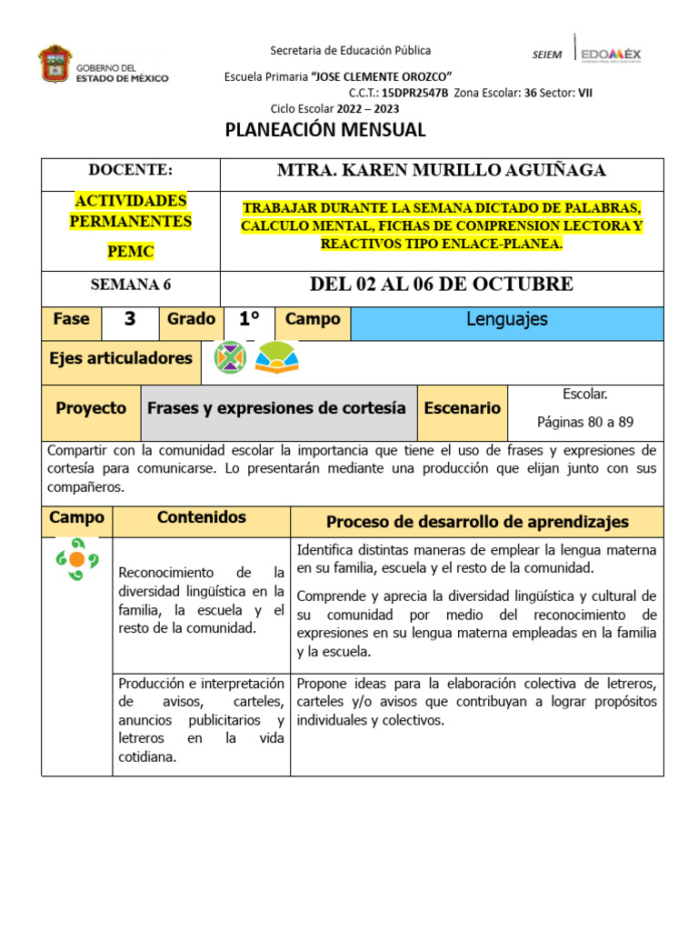 Plan Octubre | PDF | Comunicación | Escritura