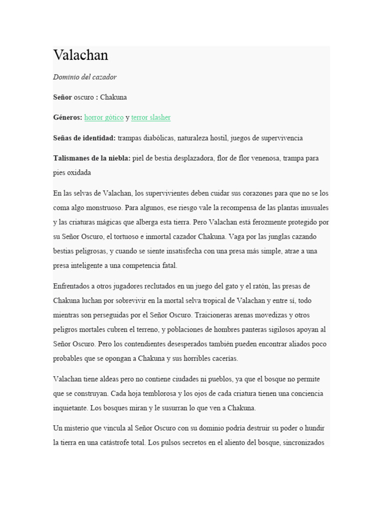 Valachan | PDF | Selva | Depredación