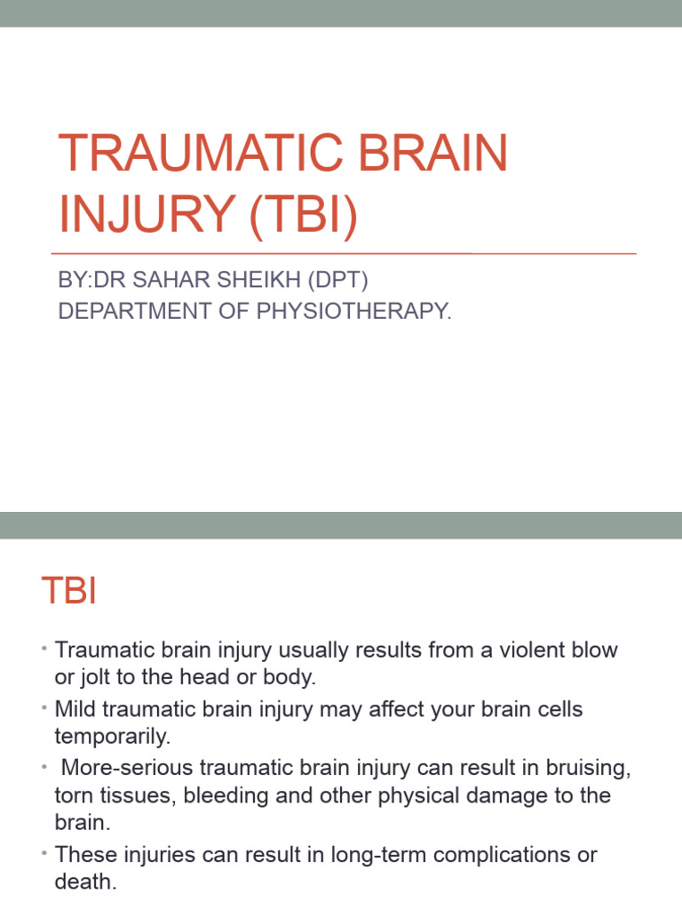 Traumatic Brain Injury (Tbi) | PDF | Parkinson's Disease | Traumatic ...
