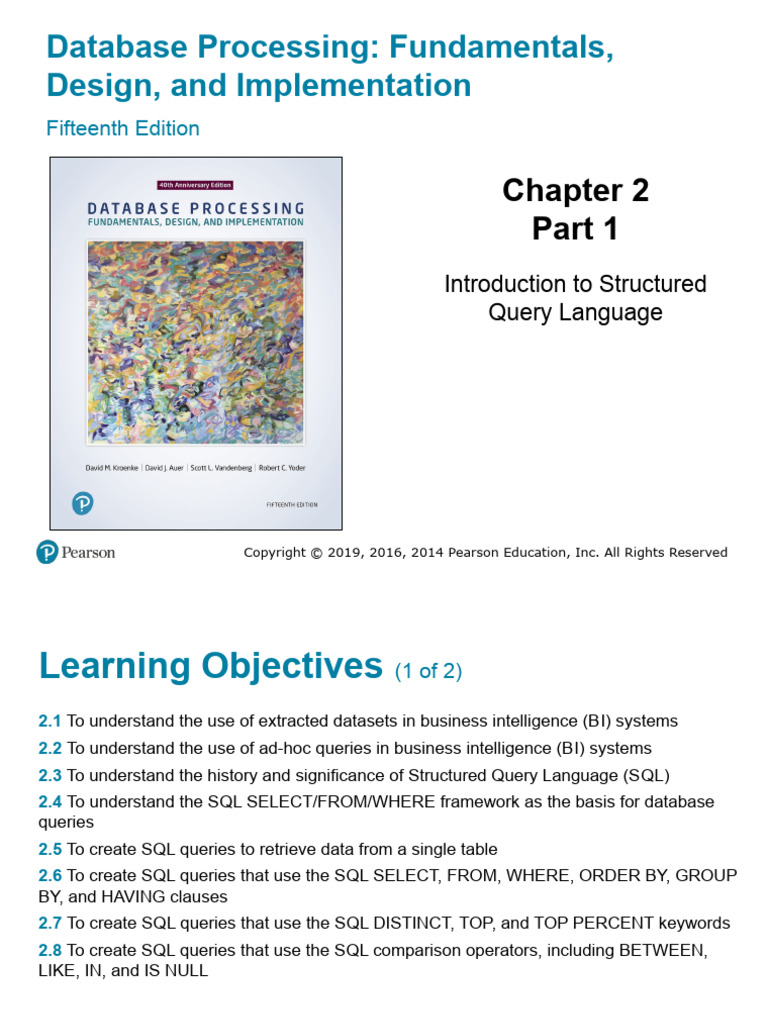 Chapter 2 PPT Part 1 Intro to SQL | PDF | Sql | Databases Chapter 2 PPT Part 1 Intro to SQL | PDF | Sql | Databases