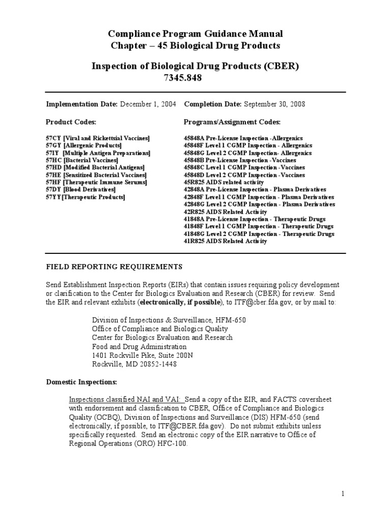 Compliance Program Guidance Manual Chapter - 45 Biological Drug ...