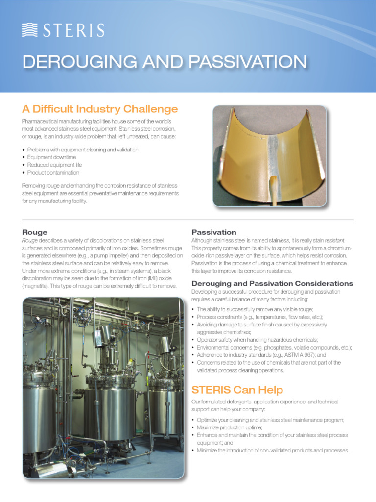 Derouging and Passivation | PDF | Corrosion | Stainless Steel