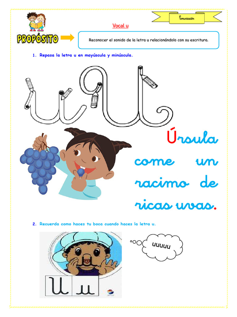 Lectoescritura Vocal U | PDF | Artes del Lenguaje y Comunicación