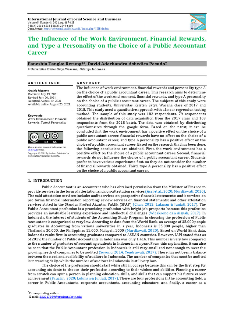 Aditra,+17 +IJSSB+VOL +5+NO +3+Faneshia+Tangke+Rerung+417-425 | PDF | Multicollinearity | Audit