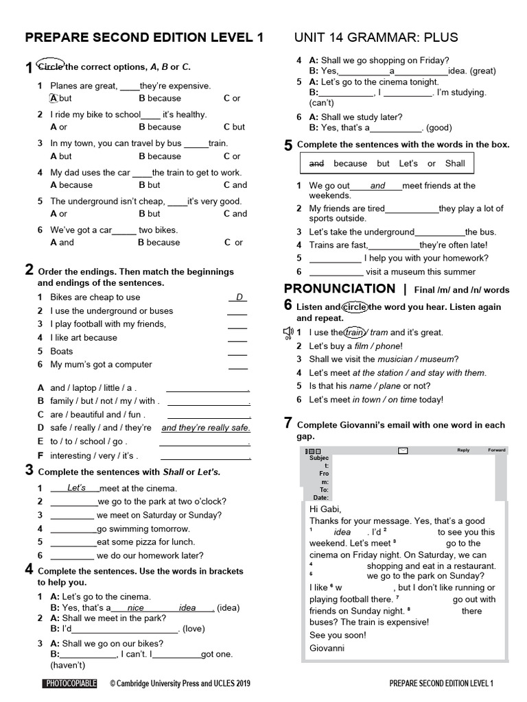 PREPARE_1_Grammar_Plus_Unit_14 | PDF