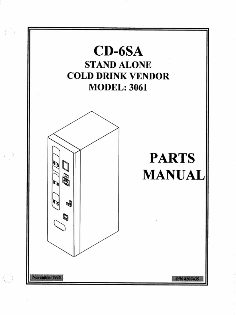 3061 Vending Machine Parts Manual | PDF