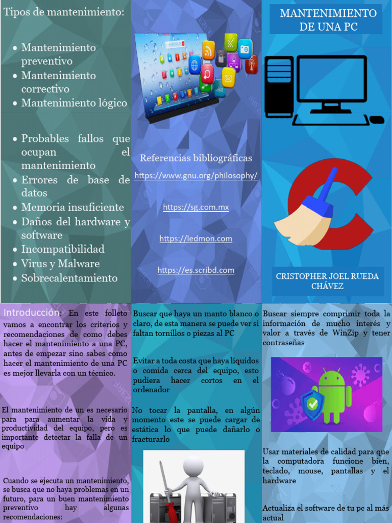 Triptico. Computadoras | PDF | Hardware de la computadora | Software