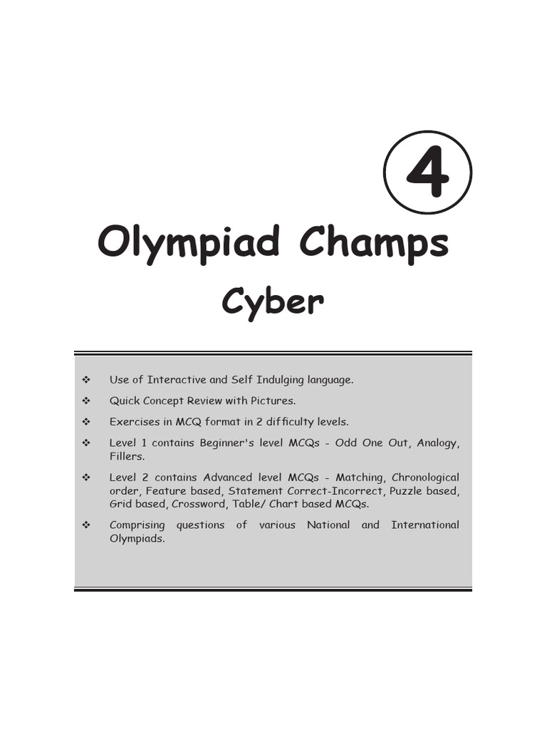 Olympiad Champs Cyber Class 4 w - Disha Experts | PDF | Computer Data ...