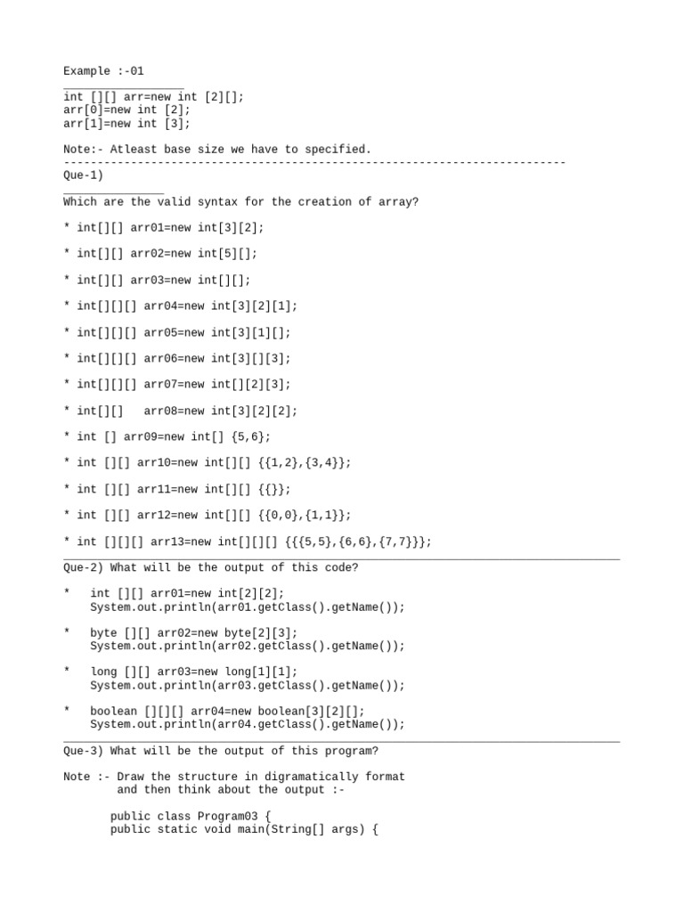 Arrays Day12th Notes2darray 1 Pdf Software Development Computer Science