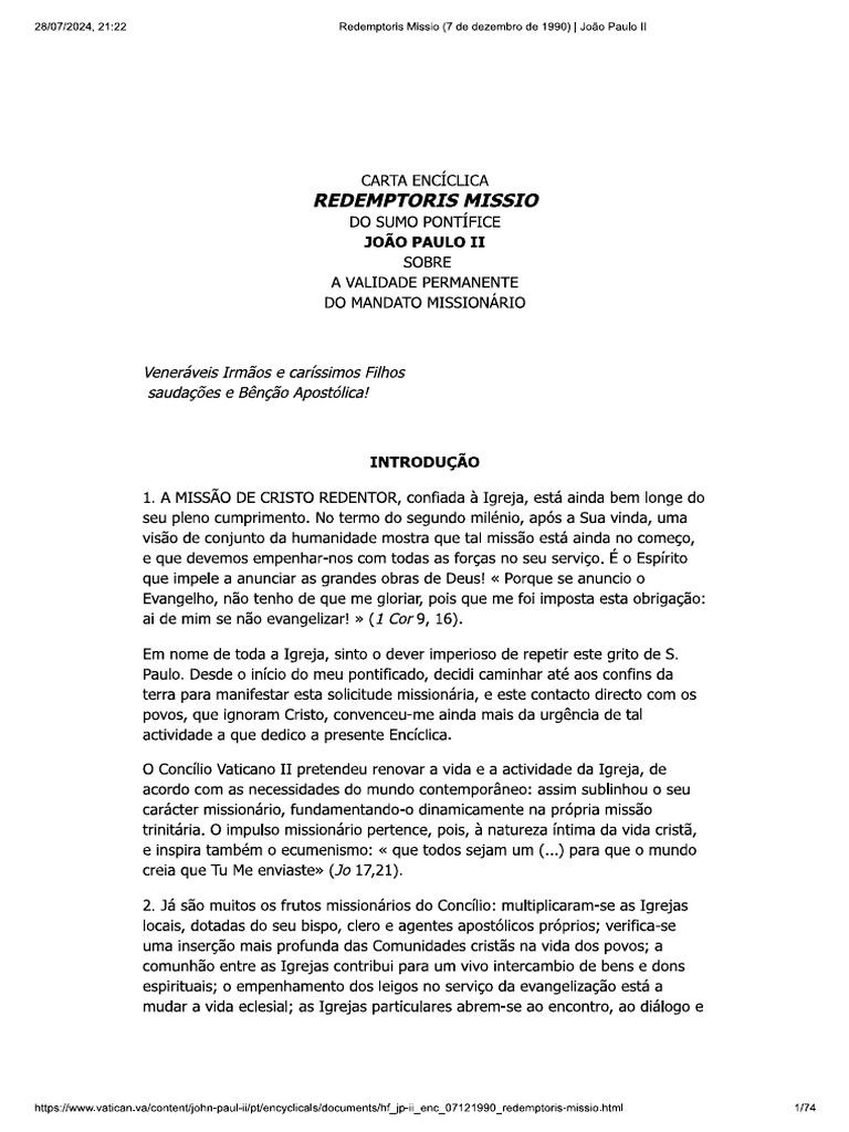 Redemptoris Missio | PDF
