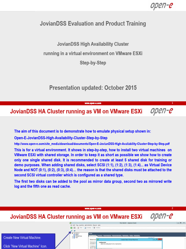 JovianDSS High Availability Cluster Running in Virtual Enviroment On ...