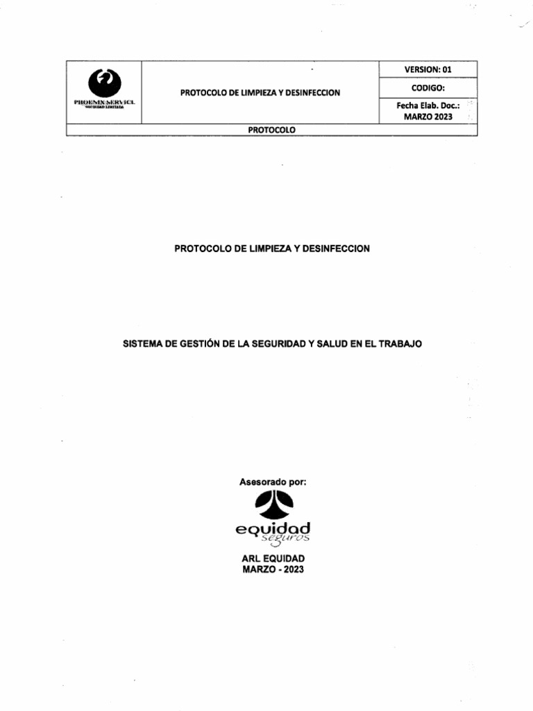 Protocolo Limpieza y Desinfeccion Actualizado | PDF