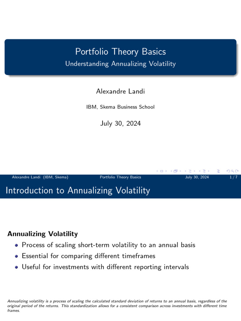 Why Using The Square Root When Annualizing Volatility 1722343884 | PDF ...