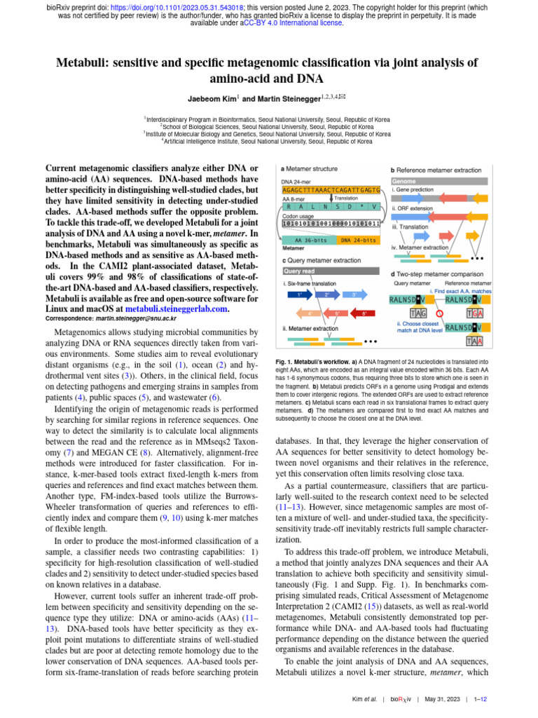 2023 05 31 543018v1 Full | PDF | Open Reading Frame | Bioinformatics