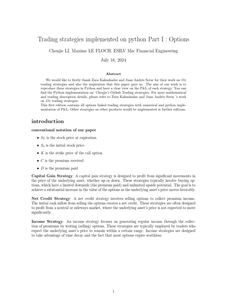 Python Options Trading Guide | PDF | Option (Finance) | Put Option