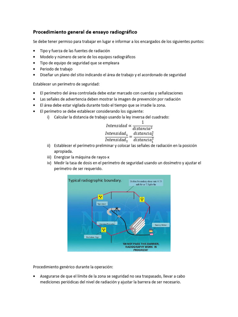 Procedimiento General de Ensayo Radiográfico | PDF | Rayo X | Radiación