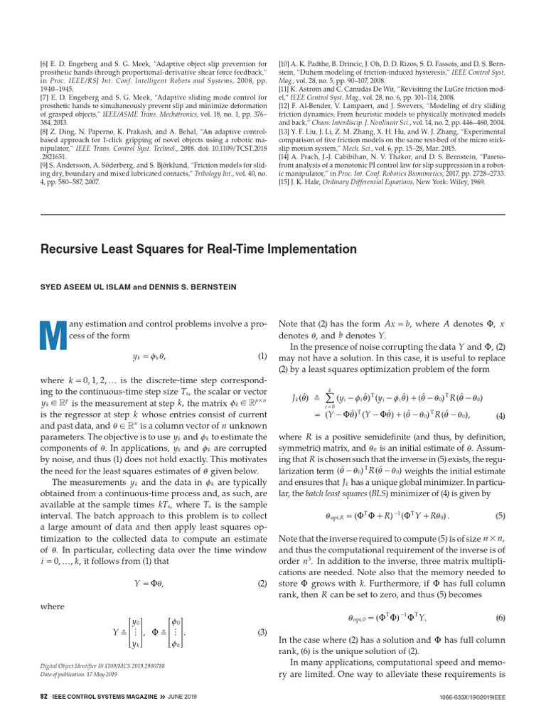 10 1109@MCS 2019 2900788 | PDF | Least Squares | Matrix (Mathematics)
