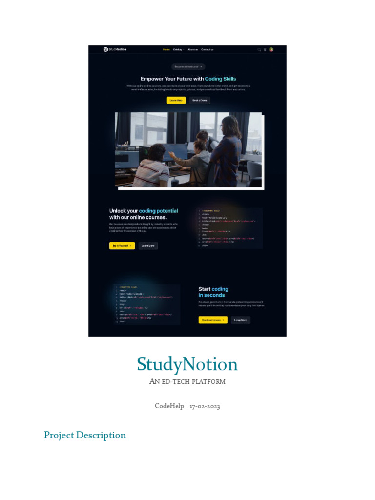 StudyNotion Mega Project | PDF | Databases | Java Script