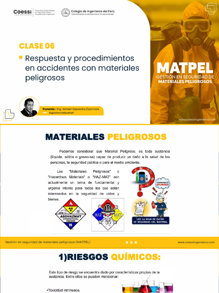 Clase 06 - MATPEL Gestión de Seguridad en Materiales Peligrosos | PDF | Mercancías peligrosas ...