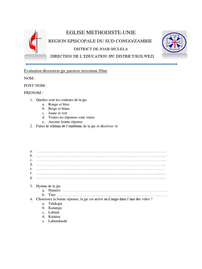 EGLISE METHODISTE JPC Mizeutuni | PDF | John Wesley | Méthodisme