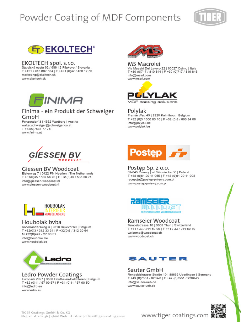 MDF Powder Coating Contacts | PDF