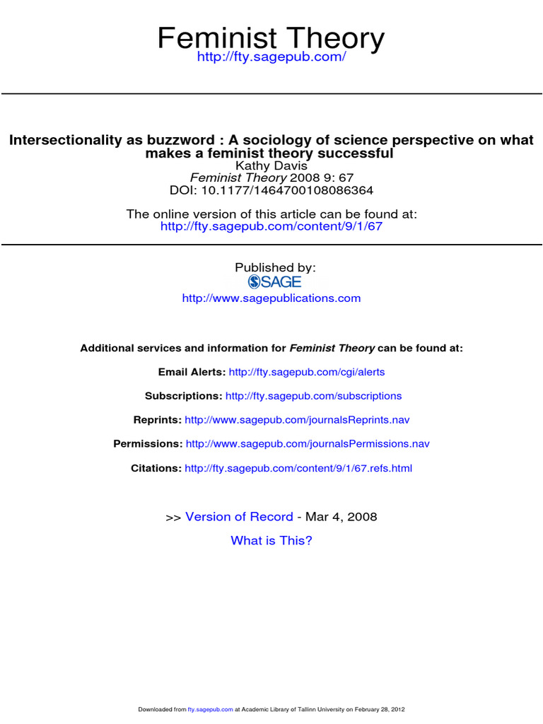 Intersectionality As Buzzword | PDF | Intersectionality | Feminism