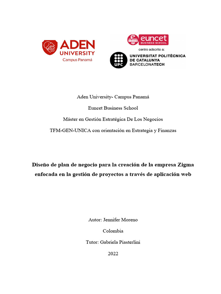 Trabajo Final de Master - Plan de Negocio | PDF | Plan de negocios | Marketing