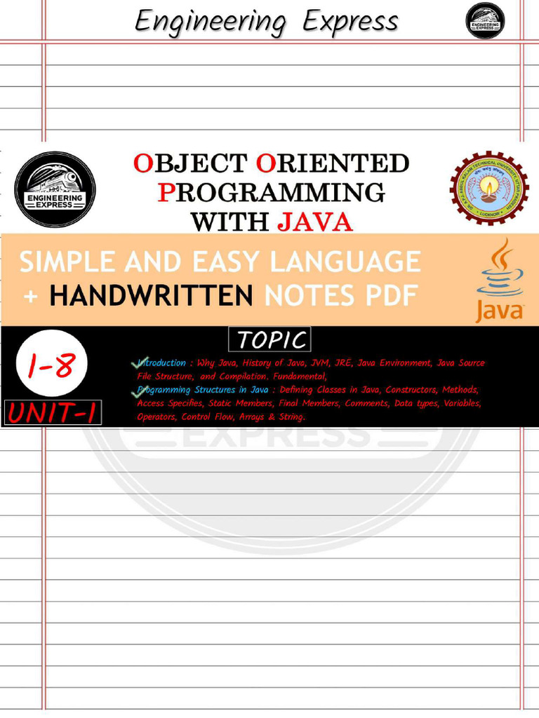 JAVA Unit-1 | PDF