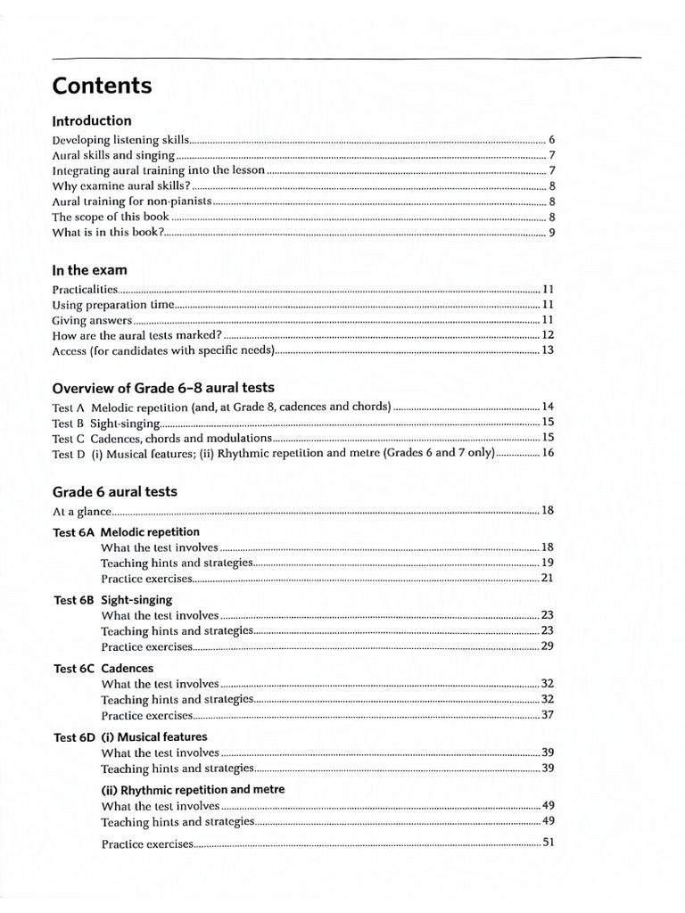 ABRSM Aural Skills - Grade 6 | PDF