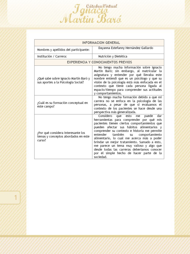 INFORMACION GENERAL - Ignació Baró | PDF | Sicología | Conceptos ...