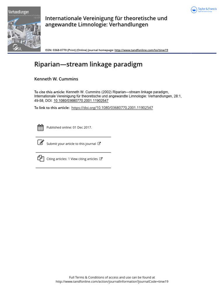 Riparian stream linkage paradigm_2017 | PDF | Riparian Zone | Leaf