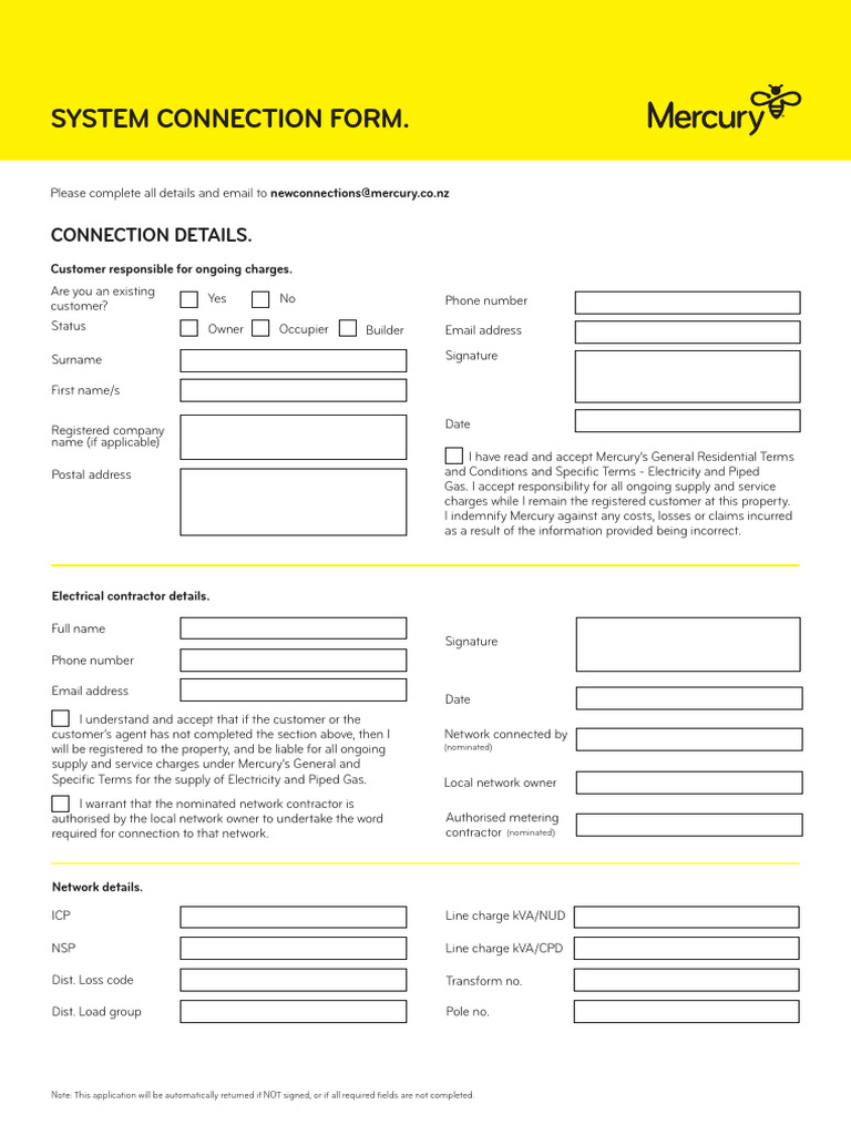 System Connection Form | PDF