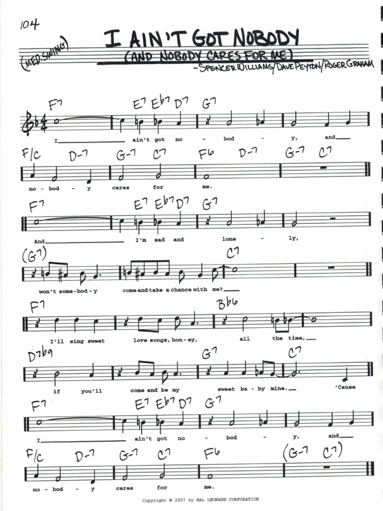 104 I Ain't Got Nobody | PDF