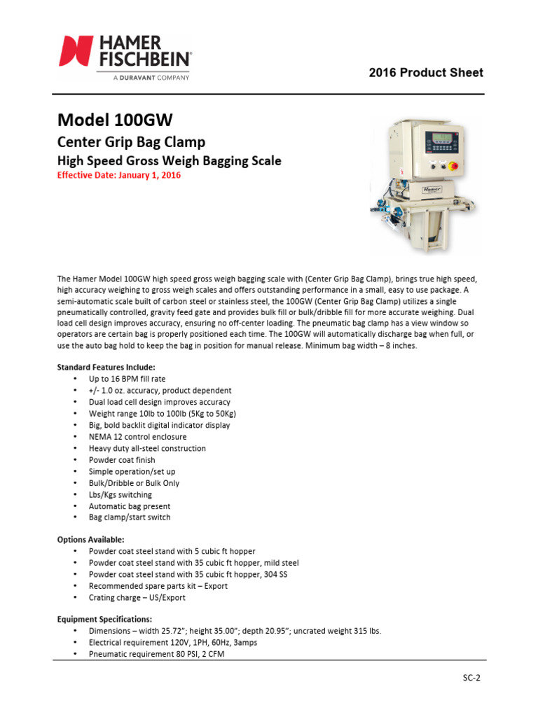 WestCoastCompanies - 100GW Gross Weigh Center Grip Bag Clamp | PDF | Wheeled Vehicles | Motor ...