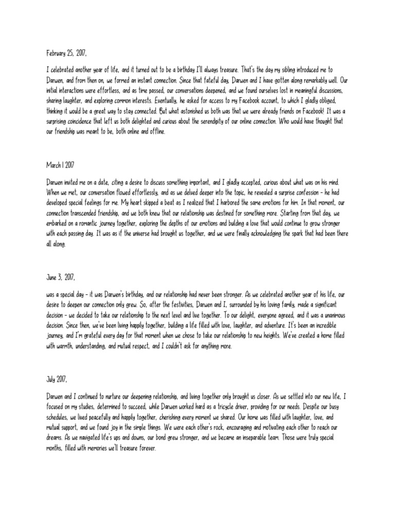 relationship timeline | PDF | Love