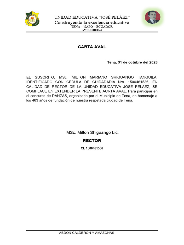 Carta Aval | PDF