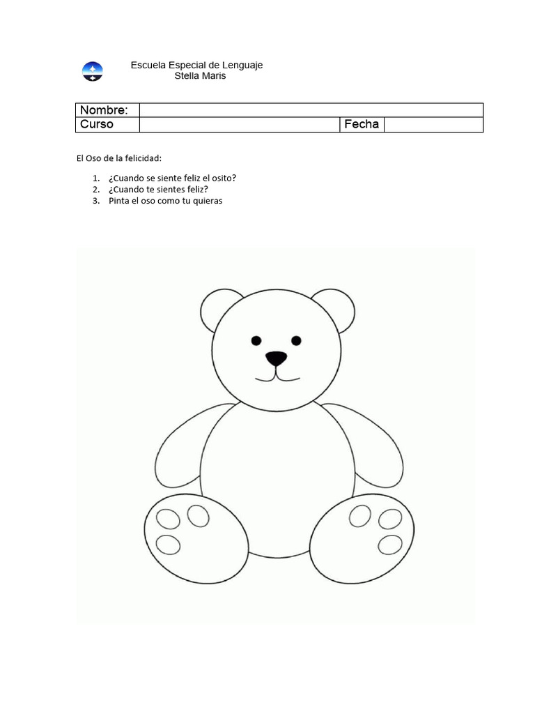 Actividades sobre el Oso de la Felicidad | PDF | Artes del Lenguaje y ...