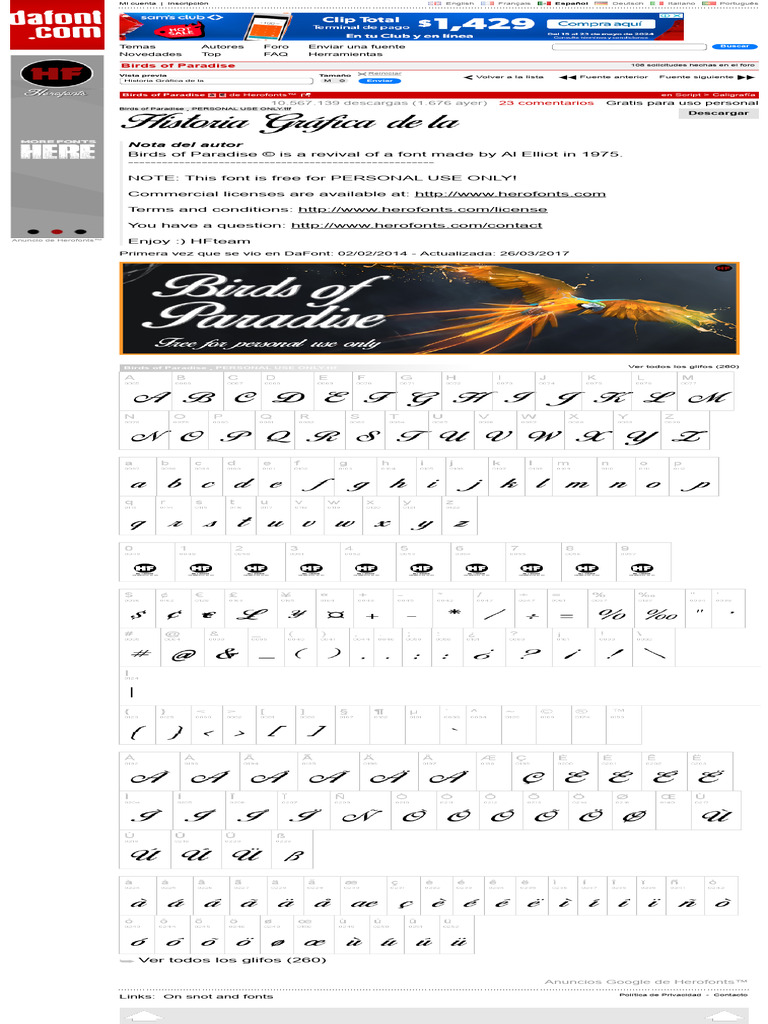 Birds of Paradise Dafont.com | PDF