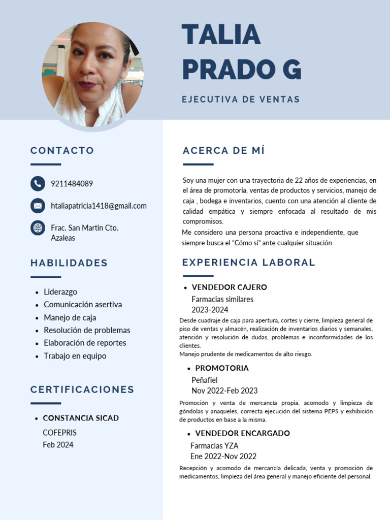 Currículum Vitae CV de Mujer Minimalista Azul | PDF Currículum Vitae CV de Mujer Minimalista Azul | PDF