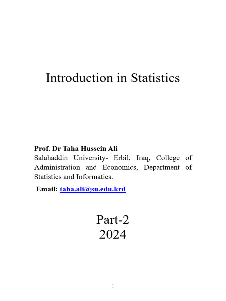 Introduction in Statistics | PDF
