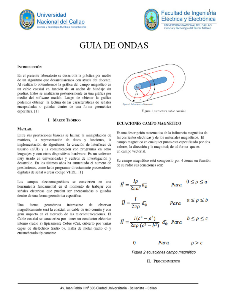 lab1deguiasdeonda | PDF | Ingenieria Eléctrica | Electromagnetismo