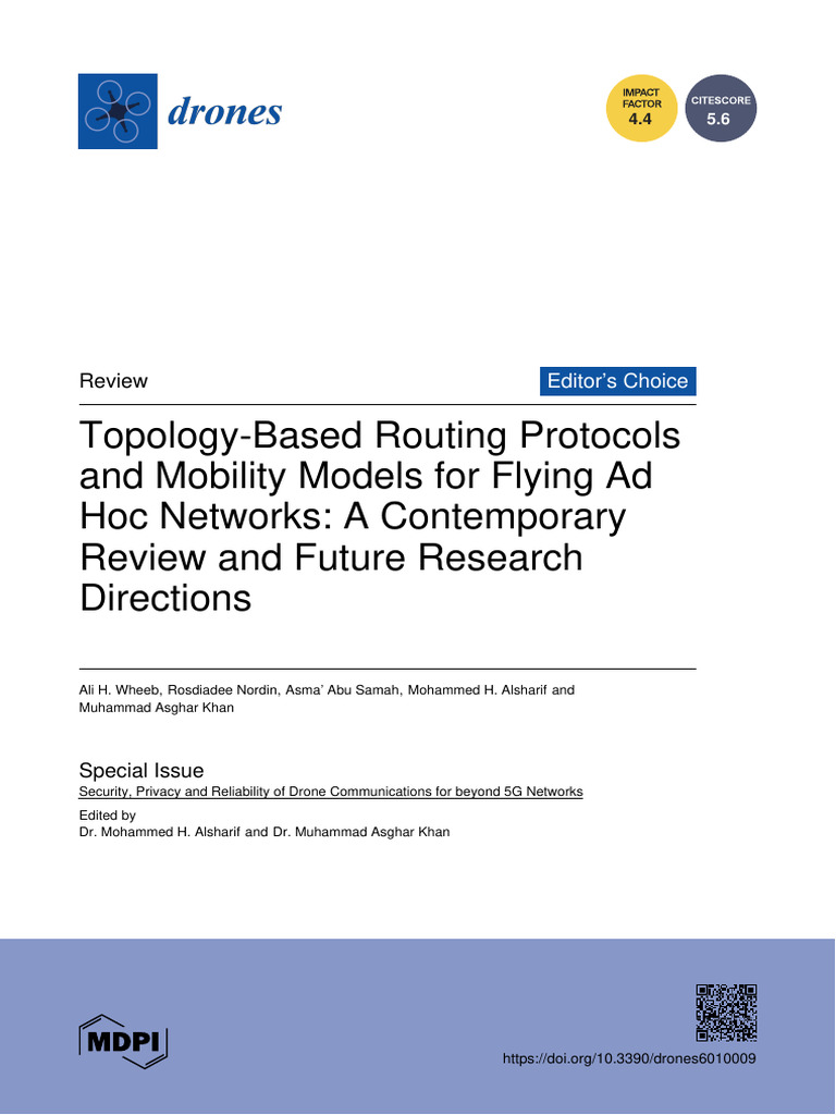 Drones 06 00009 With Cover | PDF | Wireless Ad Hoc Network | Routing